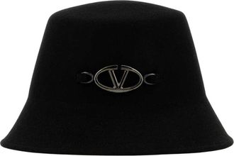 Valentino Garavani Femme, Accessoires, Noir, Taille: 56 CM Felt Bucket Hat