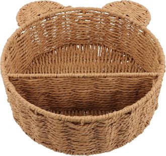 BESPORTBLE DIYEAH Geflochtenes Wandregal Rattan Hängekorb für Badezimmer Wohnzimmer Vielseitiges Aufbewahrungsregal mit Hängendem Design Natürliche Dekoration un