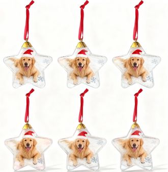 Valiclud 6 St&uuml;ck Weihnachtskugel Foto Weihnachtsdeko Durchsichtige Kunststoff-Ornamentkugeln Zum Basteln Und Dekorieren Transparenter Anh&auml;nger Durchsichtige We