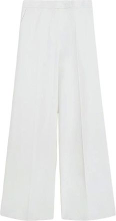 Max Mara Femme, Pantalons, Blanc, Taille: 42 FR Finish Wide Pantalons