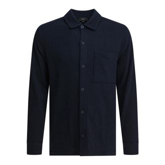 Vince Overshirt-Jacke aus Baumwoll-Wildlederoptik - - Shirts - Herren - Blau - S