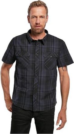 Brandit Roadstar Shirt Homme Chemise, Noir/Bleu, 4XL