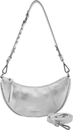 Fredsbruder Cuir sac &agrave; &eacute;paule bandouli&egrave;re Rebel At Heart Halfmoon Bag Silver argent&eacute;