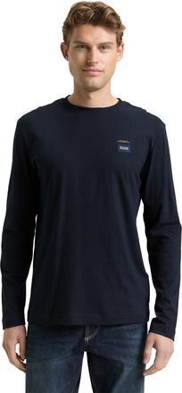 Tom Tailor Herren 1048611 Langarmshirt aus Baumwolle, 10668-Sky Captain Blue, 3XL