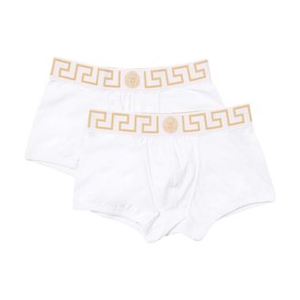 Versace Luxuri&ouml;se Baumwoll-Shorts mit griechischem Schl&uuml;ssel - - Underwear - Herren - Wei&szlig; - 2XL