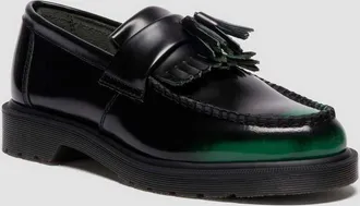 Dr. Martens Adrian Tassel Arcadia Rub Off Leder Loafer in Grün, Größe: 36