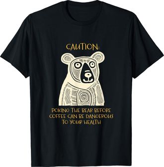Whyitsme Design Lustiger Bär mit Aufschrift Caution Poking The Bear T-Shirt