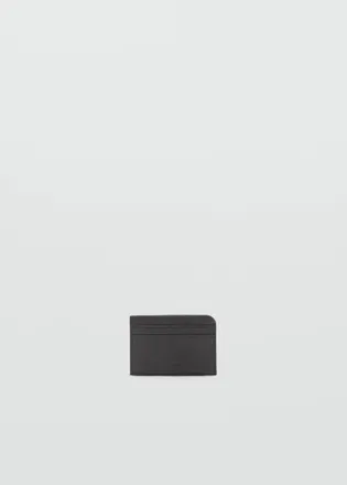 Mango Porte-cartes cuir effet grain&eacute; marron - Homme - Taille unique - MANGO MAN