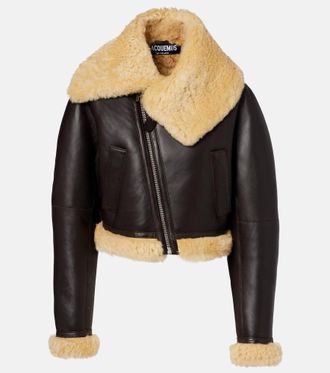 Jacquemus Veste raccourcie Aviatore en cuir et shearling