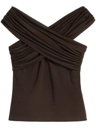 Ami Drapiertes Top - Braun