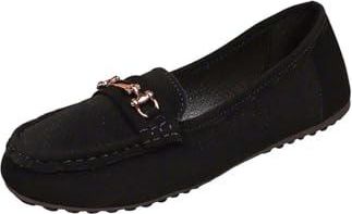 Generic Mocassins pour femme, coupe large, confortables, couleur unie, tendance, l&eacute;gers, classiques, &agrave; enfiler, chaussures d&eacute;contract&eacute;es, travail, magasinage,