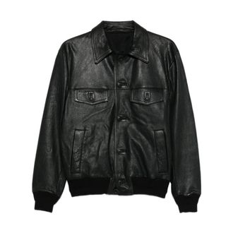 Salvatore Santoro 49521-U Lederjacke mit Kragen - - Jackets - Herren - Schwarzk - XL