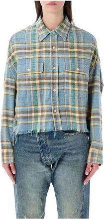 R13 Femme, Blouses et Chemises, Multicolore, Taille: 40 FR Crop Shirt Check