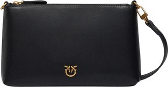 Pinko Pinko, Femme, Sacs, Noir, Taille: ONE Size Pochette Plate en Cuir