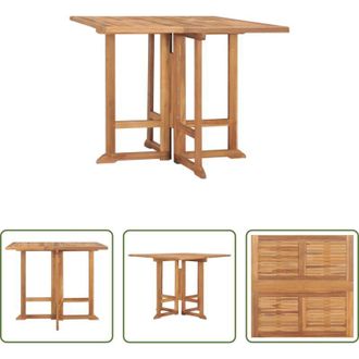 vidaXL Teakholz Esstisch - Klappbarer Garten-Esstisch 90x90x75 cm Massivholz Teak
