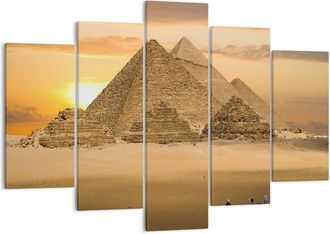Arttor Bilder auf Leinwand 150x100cm Leinwandbild Pyramide ägypten wüste Groß XXL Wanddeko Bild Schlafzimmer Set 5 teilige Wandbilder Dekoration Wohnzimmer C