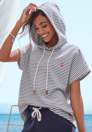 H.I.S Sweatshirt gestreift und mit Kapuze, Loungewear