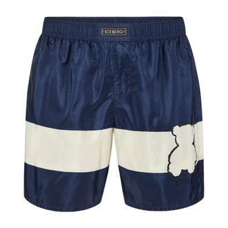 Iceberg Homme, Maillots de bain, Bleu, Taille: L Boxer Swim Shorts