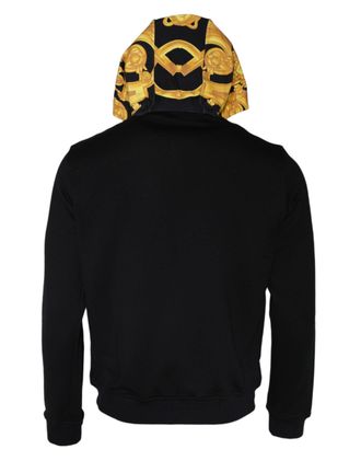 Versace Mens Black Medusa Print Cotton Full Zip Hoodiesweatshirt Sweater Clothing