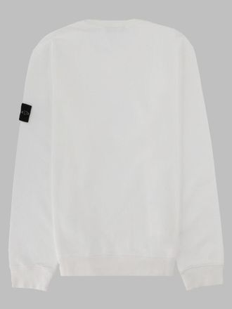 Stone Island Logo-Patch Cotton Sweatshirt - White