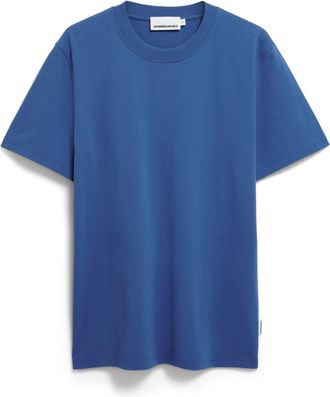 Armedangels Herren Heavyweight T-Shirt aus recyceltem Baumwoll Mix MAARKOS Relaxed Fit Dark Morning