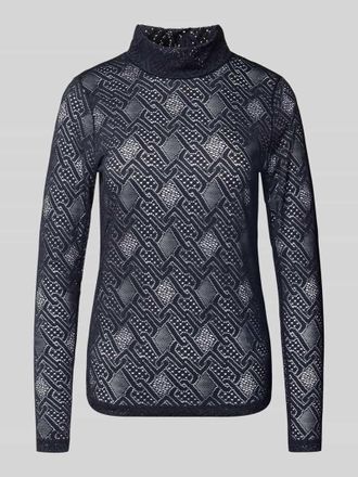 Marc Cain Semitransparentes Longsleeve aus Baumwoll-Kaschmir-Mix