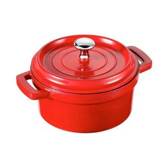 Lacor Kochtopf mit Deckel aus Aluminiumguss, 6,7 Liter - 28 x 11,5 cm - rote Farbe