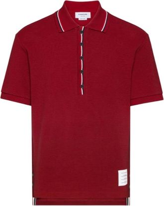 Thom Browne Homme, Tops, Rouge, Taille: M Polo en coton