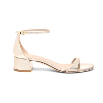 Stuart Weitzman Nudistcurve 35 Block-Heel Suede Sandal - - Shoes - Damen - Gelb - 36 EU