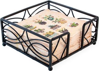 Boston International BID157 Wellendesign Cocktail-Serviettenhalter, Metall, schwarz