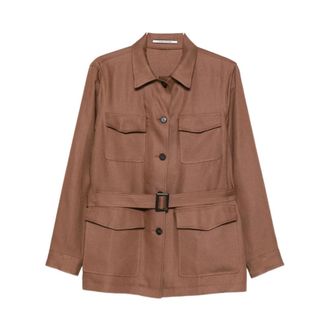Tagliatore Femme, Vestes, Brun, Taille: 38 FR J-Lauren Belted Linen Jacket