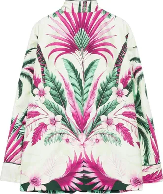 F.R.S. Tropical Floral Printed Silk Jacket - Cream
