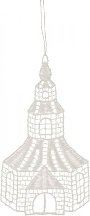 Rudolphs Schatzkiste Baumbehang Kirche Plauener Spitze BxHxT 9x9x0,1cm NEU Christbaumschmuck Weihnachtsbaum Anh&auml;nger