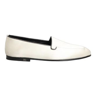 Dolce & Gabbana Satin Logo Slip-On Ballerinas - - Shoes - Herren - Wei&szlig; - 41 EU
