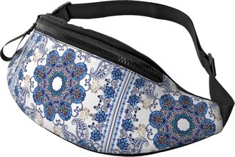 Generic Bauchtasche Mode Waist Fanny Pack Orientalisches Mandala Mit Pai-Sley Stylisch Schultertaschen F&uuml;r Aktivit&auml;ten Radfahren Spazieren 14X35Cm