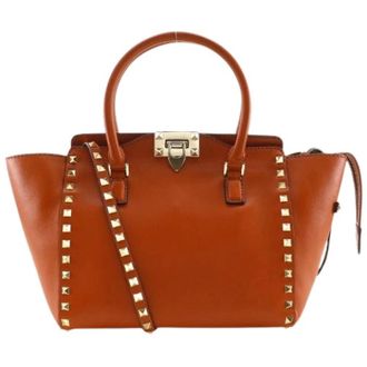 Valentino Pre-owned Rockstud Calf 2way Bag - Femme - Pre-owned - Brun - Taille: ONE Size