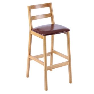 Generic Moderner Barhocker in Tresenh&ouml;he mit R&uuml;ckenlehne und Fu&szlig;st&uuml;tze - Stilvoller Lederstuhl f&uuml;r K&uuml;cheninsel, Restaurant, B&uuml;ro, Caf&eacute; - Braun