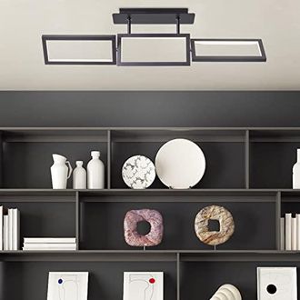 Brilliant 3 flammige LED Deckenlampe - dekorative Deckenleuchte dimmbar in 3 Stufen über Wandschalter & schwenkbaren Element aus Metall/Kunststoff, in schwarz -