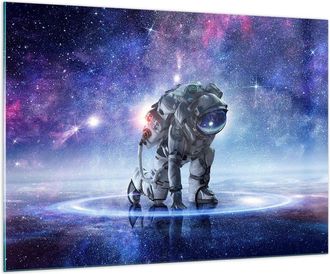 Arttor Bilder auf Glas 100x70cm Glasbild Kosmonaut Weltraum Groß Wanddeko Bild im Glas Schlafzimmer Küche Deko Wandbilder Dekoration Wohnzimmer Modern Wall D