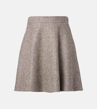 Brunello Cucinelli Mini-jupe en laine mélangée