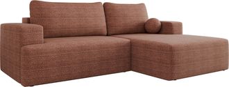 Mirjan24 Ecksofa Mivo mit Schlaffunktion & Bettkasten, L-Form Schlafsofa mit Langer Ottomane, geradem Armlehne, Wohnlandschaft für Wohnzimmer & Gästezimmer (Ta