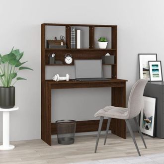 vidaXL Vidaxl - Bureau et &eacute;tag&egrave;res Ch&ecirc;ne marron 102x45x148 cm Bois ding&eacute;nierie