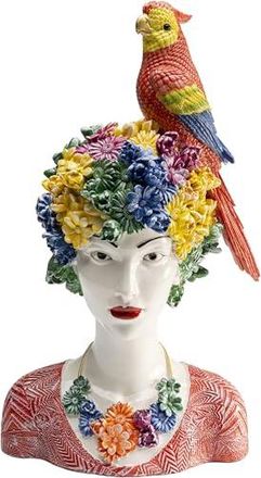 Kare Design Design Deko Figur Flower Girl, Mehrfarbig, Deko Objekt, Wohnaccessoires, Blumen Mädchen Motiv, 28x18x13 cm (H/B/T)