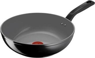 Lagostina Wok Tropfen, 28 cm, Antihaft-Keramikbeschichtung, optimale Gleitfähigkeit, einfache Reinigung, umweltfreundlich, Thermo-Signal, sicher, induktionsgeei