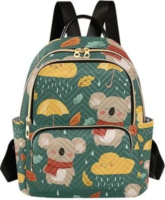 Mnsruu Mini sac à dos pour femme Koala parapluie vert petit sac à dos tendance décontracté sac à dos sac à dos sac à dos sac à dos, Multi955, M