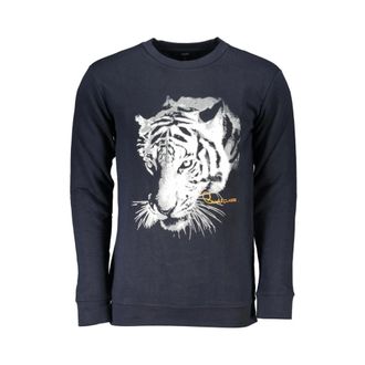 Cavalli Homme, Sweatshirts et sweats à capuche, Bleu, Taille: L Crewneck SweaT-shirt