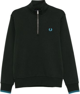 Fred Perry Sweatshirt mit Reißverschluss - Grün