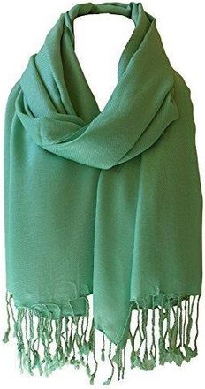 World of Shawls World Of Châles Unisexe Uni Écharpe Pashmina Châle Étole Enveloppante Haute Qualité 100% Viscose Usine Enlèvement COULEURS SAISONNIÈRES - Foncé Mint, 