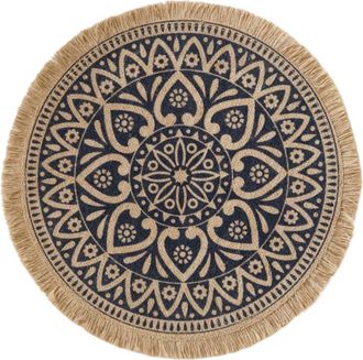 Artibetter Jutefaser Tischset Rund 40cm Dekoratives Platzset mit Fransen Formstabil und Vielseitig f&uuml;r Esstisch und Wohndekoration