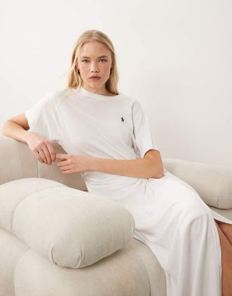 Polo Ralph Lauren Gestricktes Maxikleid in Wei&szlig;